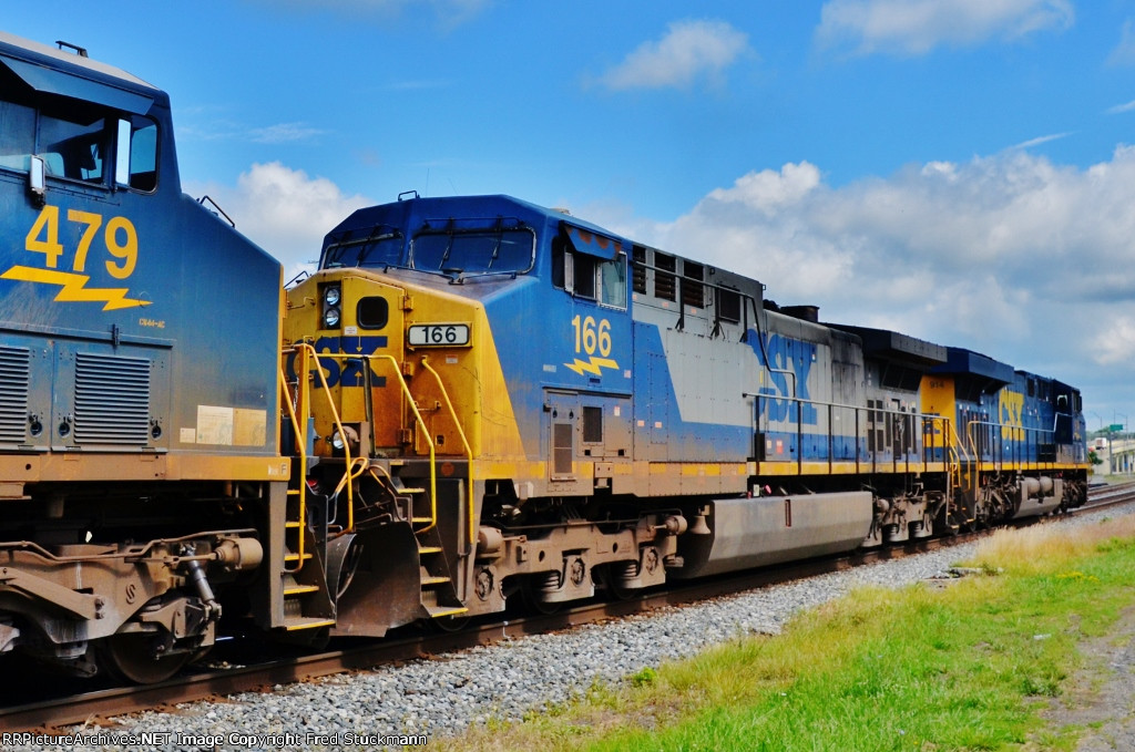 CSX 166 stares down it's stable mate.